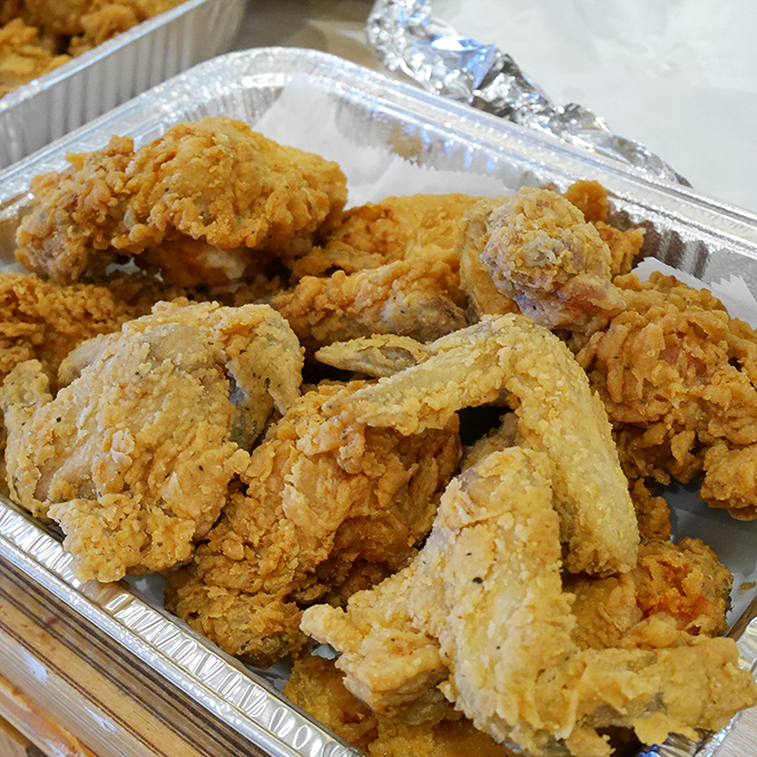 Golden-brown perfection that makes Colonel Sanders look like an amateur. This fried chicken doesn't just set the bar&mdash;it is the bar.