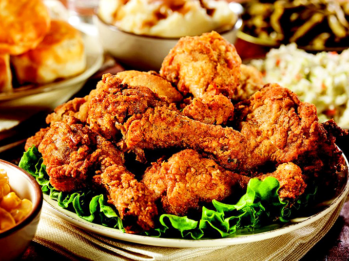 Golden-brown fried chicken that would make Colonel Sanders weep with envy. That perfect crunch giving way to juicy meat is the sound of happiness itself.