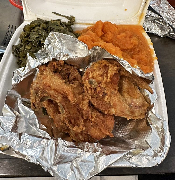 Golden-brown perfection that makes you understand why people cross county lines for lunch. This chicken didn't just get fried&mdash;it got glorified.