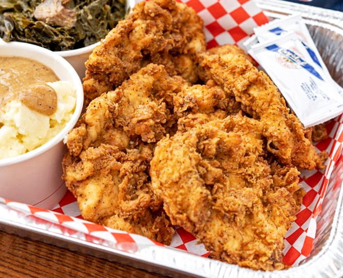 Golden-brown perfection that makes Colonel Sanders weep with envy. This fried chicken doesn't just talk the talk.