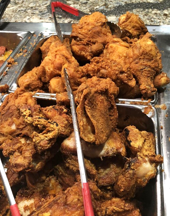 Not pictured: the willpower you'll need to walk past this golden-brown chicken without grabbing at least three pieces for your first round. 