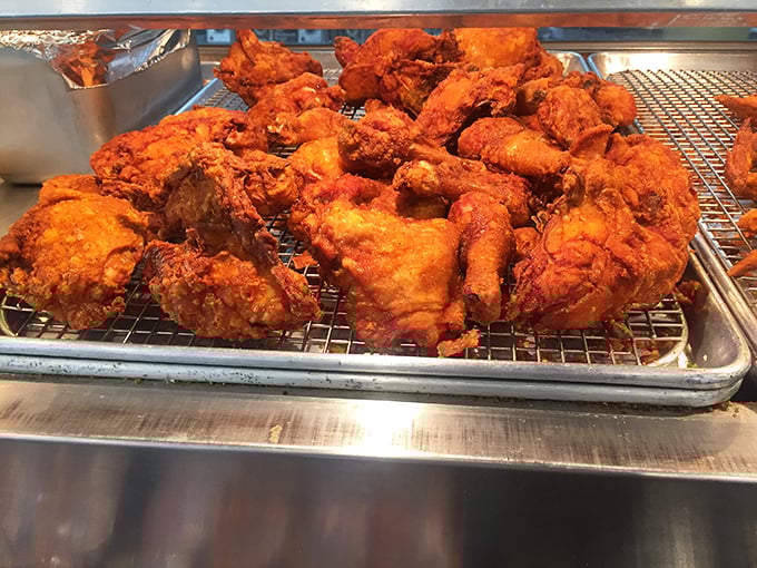 Golden-brown perfection that makes you want to write poetry. This chicken didn't just cross the road; it achieved greatness.