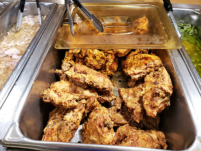 Golden-brown fried chicken that would make Colonel Sanders weep with envy. That crackling crust is the stuff of Midwest dreams.