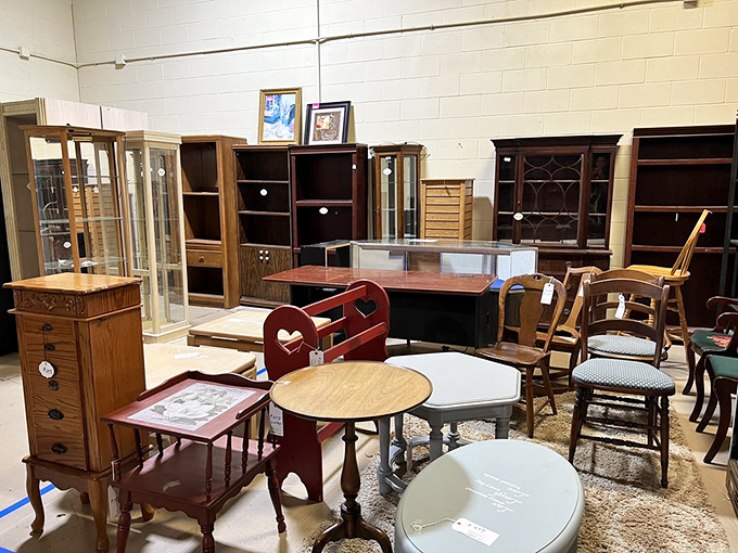 Furniture from every era stands at attention, silently asking, "Could I be the conversation piece your living room has been missing?"