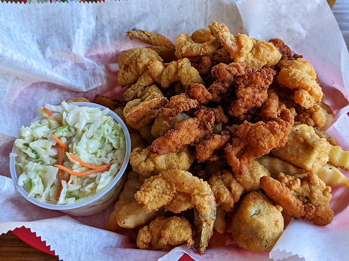 Golden-fried treasures from the deep. These crispy morsels arrive with perfect crunch, promising a seafood feast that captures Florida's coastal bounty.
