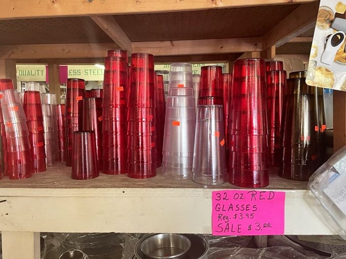 These ruby-red glasses aren't just drinkware&mdash;they're conversation starters waiting to happen. Imagine serving your famous sangria in these beauties at your next backyard gathering.