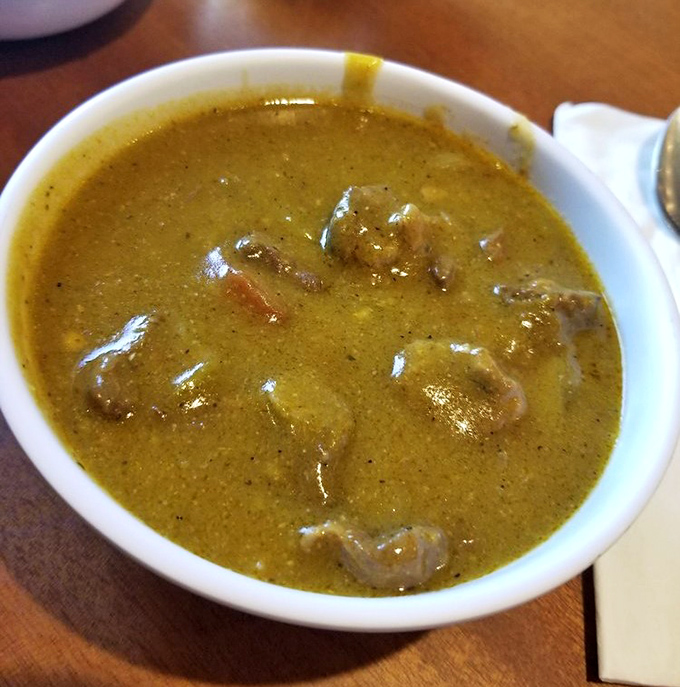 The Green Chile Stew isn't playing around. Each spoonful delivers a warm, soul-satisfying hug with chunks of meat swimming in liquid gold.