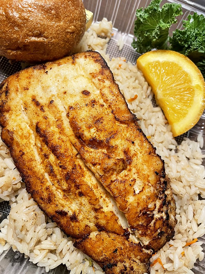 This halibut could make a vegetarian reconsider their life choices &ndash; perfectly grilled perfection.