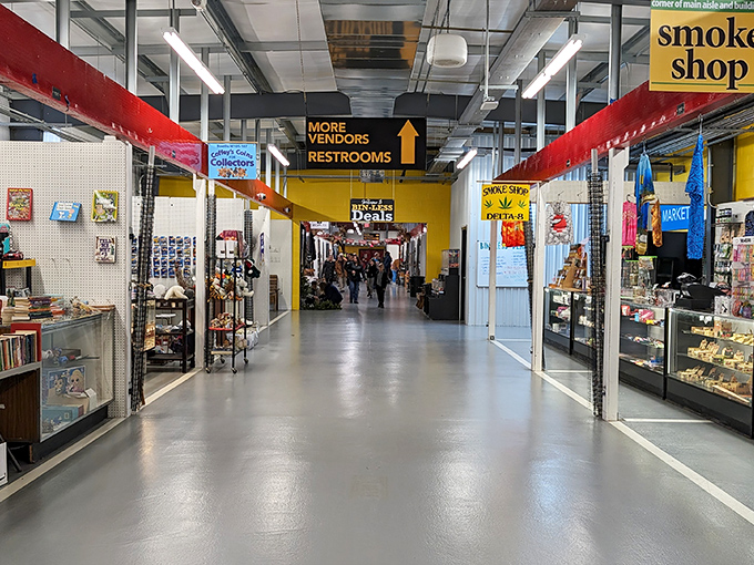 Down the rabbit hole you go! These wide, well-lit corridors lead to countless vendor spaces, each one a different universe of possibilities.