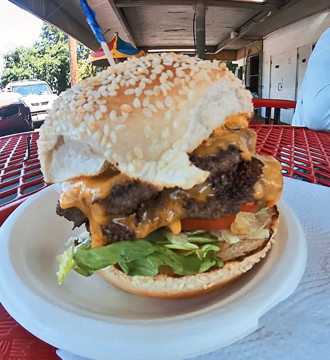 This isn't just a burger; it's edible nostalgia on a sesame seed bun, complete with that mysterious "bunny sauce" that keeps locals coming back.