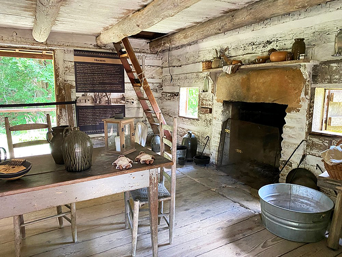 Step inside this humble log cabin and suddenly your modern kitchen complaints seem rather silly, don't they?