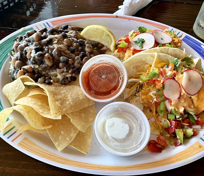 Fish tacos that make you question every other taco you've ever eaten. The beans aren't bad either, but those tacos are the real stars.