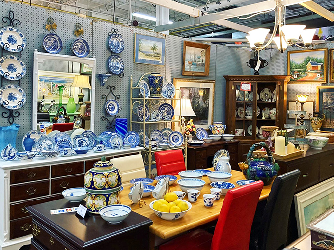 Blue and white porcelain heaven that would make your grandmother swoon and your Instagram followers jealous. The bowl of lemons isn't just decoration&mdash;it's a lifestyle statement.