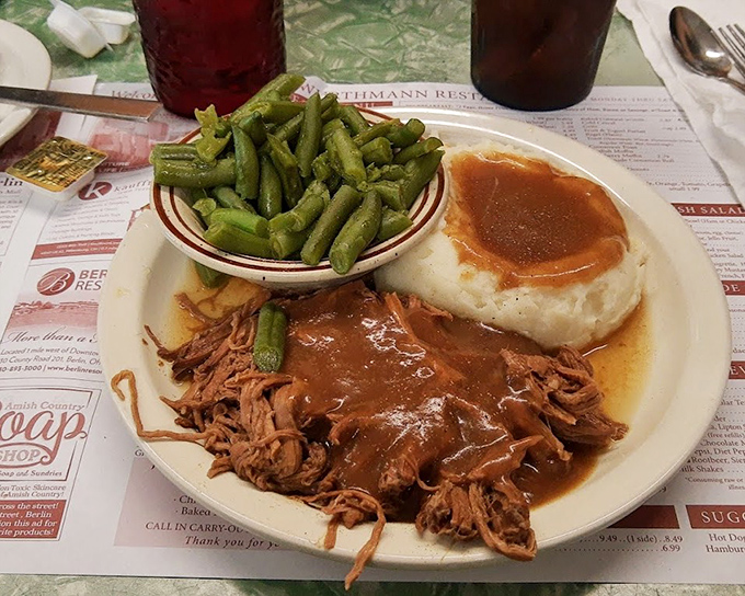 This hot roast beef isn't trying to win beauty contests—it's too busy making your taste buds send thank-you notes to your stomach.
