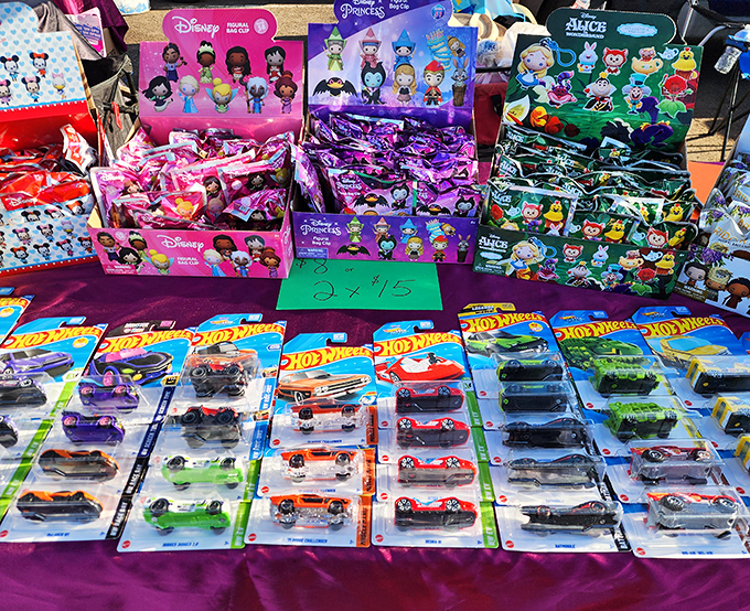 Hot Wheels heaven meets Disney delight. Every collector's dream laid out under the Arizona sun, where childhood nostalgia comes with a price tag.