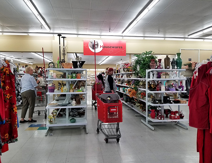 The housewares section: where one shopper's "I don't need this anymore" becomes another's "I've been looking everywhere for this!"