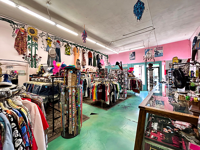 Inside, racks of clothing create a kaleidoscope of possibilities where $27 can transform your entire wardrobe.