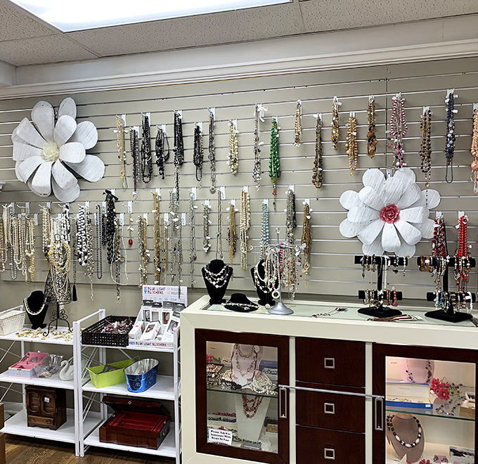 Jewelry displays that sparkle with possibility &ndash; from costume pieces to hidden gems, all arranged with the care of a high-end boutique.