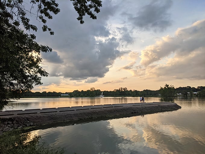 Sunset reflections at Kellogg Lake create the kind of peaceful moment that makes you forget to check your phone. Nature's screensaver beats digital any day.