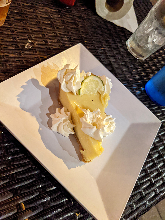 Key lime pie so authentic it should come with a tiny passport. The perfect balance of tart and sweet, topped with clouds of whipped cream.