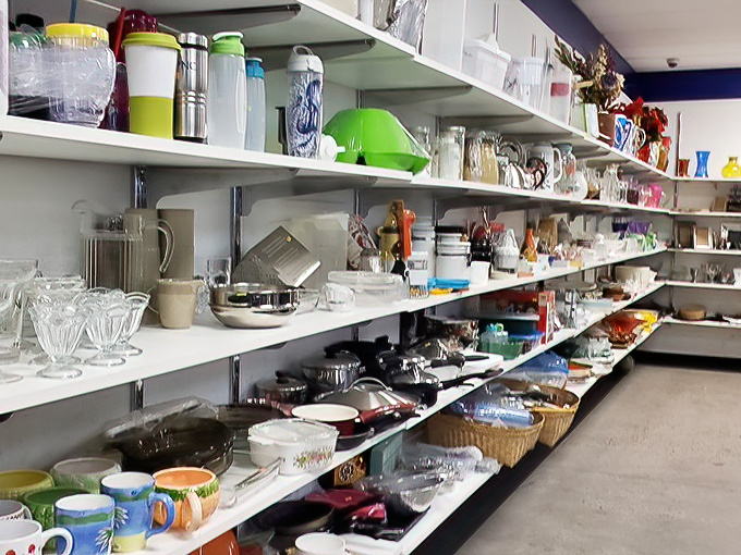Kitchen gadget heaven or your grandmother's cabinet exploded? Either way, these shelves hold the missing piece to your culinary collection.