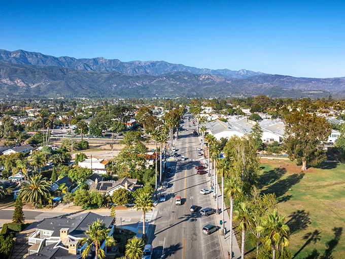 From this bird's-eye view, Carpinteria reveals itself as nature's perfect sandwich &ndash; mountains on one side, ocean on the other, small-town goodness in between.