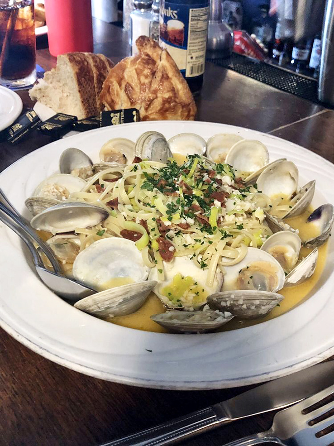 Behold the linguine and clams that could make even the pickiest eater weep tears of pure joy. 