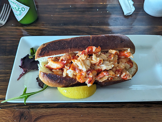 Behold the star attraction: chunks of sweet lobster meat nestled in a perfectly toasted roll&mdash;proof that sometimes the simplest pleasures are the most profound.