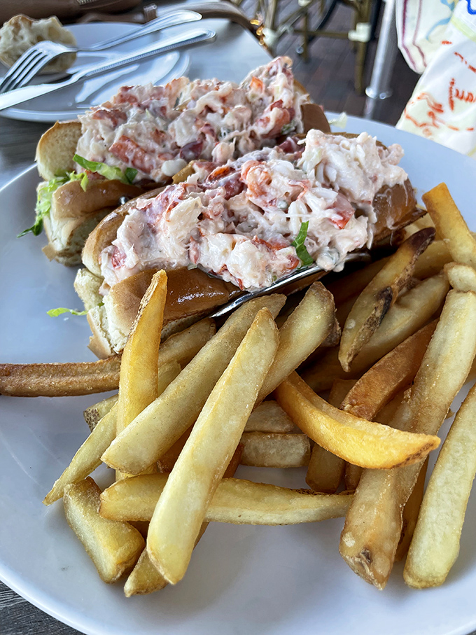 The holy grail of lobster rolls&mdash;chunky, sweet meat barely kissed with mayo, nestled in a buttered roll with fries that somehow stay crisp in Florida humidity.
