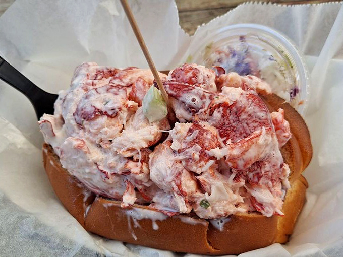Not so much a lobster roll as a lobster mountain—Maine's finest crustacean making a spectacular Florida appearance.