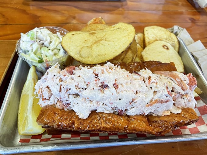 The Maine event! Chunks of sweet lobster meat nestled in a perfectly toasted roll with just the right amount of mayo&mdash;proof that sometimes simplicity is the ultimate sophistication.