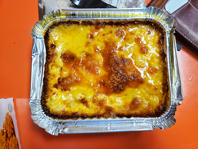 Mac and cheese that doesn't mess around&mdash;this golden, bubbling masterpiece has clearly been introduced to a proper broiler for that coveted crispy top.