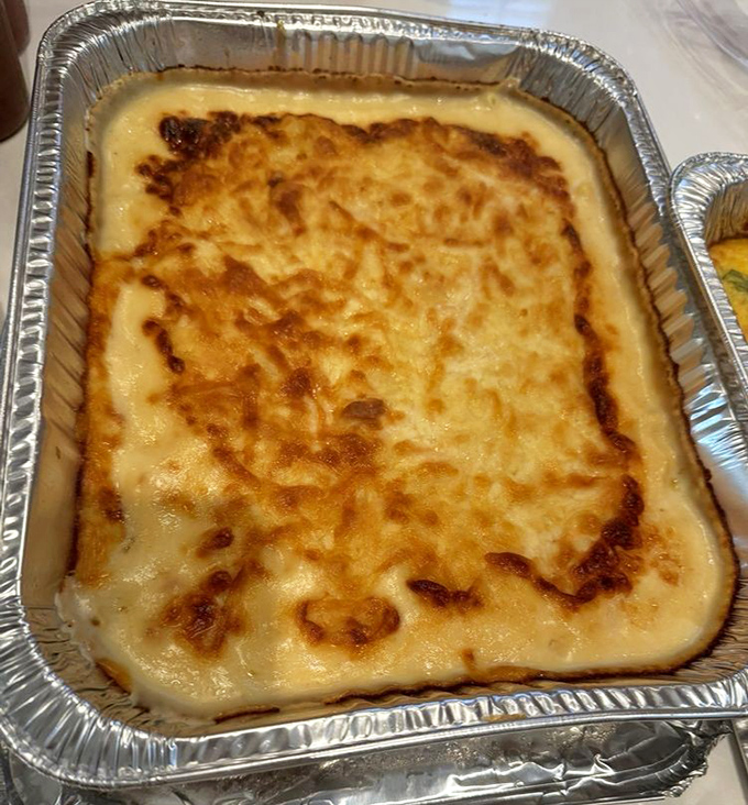 Mac and cheese that doesn't know it's a side dish. This golden masterpiece has ambitions of grandeur, and rightfully so.