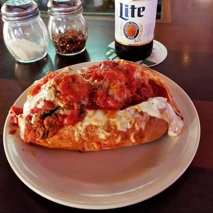 This meatball sub isn't trying to win beauty contests&mdash;it's too busy delivering the kind of saucy, cheesy comfort that makes Monday meetings bearable.