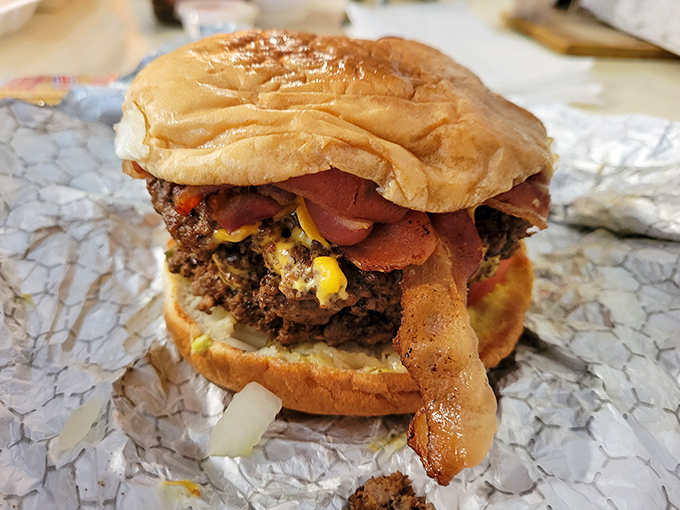 Not all heroes wear capes&mdash;some come on a bun with melted cheese and bacon. This burger demands a two-handed commitment and zero regrets.