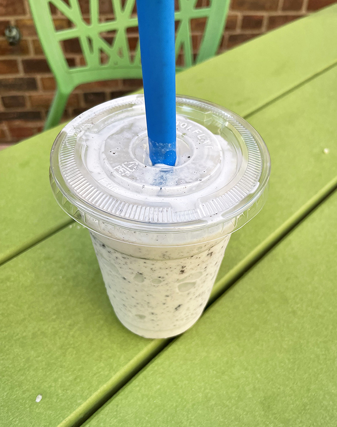 This isn't just a milkshake&mdash;it's summer vacation in a cup, complete with the blue straw of happiness. Cookies and cream never had it so good.