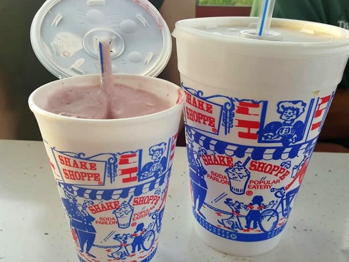 These aren't your run-of-the-mill shakes; they're hand-spun time machines in a cup. The vintage-adorned containers are almost as delightful as what's inside.