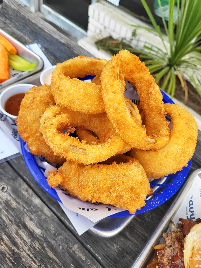 Golden halos of crispy perfection. These onion rings aren't just side dishes&mdash;they're the supporting actors who sometimes steal the whole show. 
