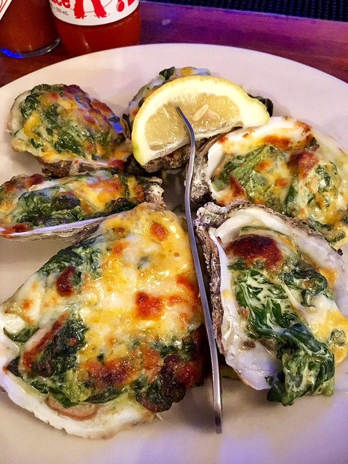 These oysters Rockefeller aren't just topped with spinach and cheese&mdash;they're wearing evening gowns to the seafood prom.