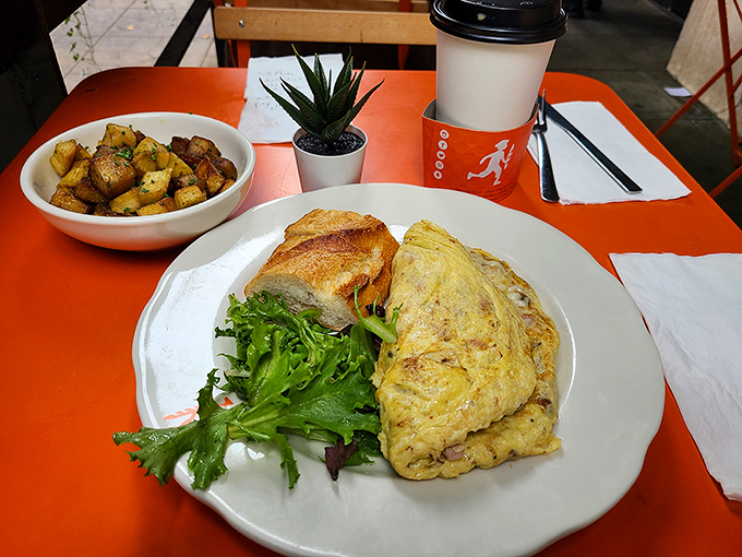Golden perfection on a plate! This Parisian omelet with crispy potatoes could make a Frenchman homesick and an Angeleno swoon.