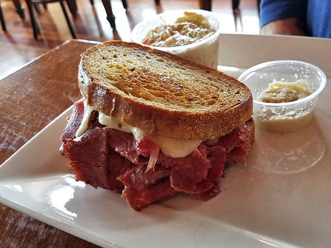 Behold the star of the show: a corned beef sandwich that puts deli counters everywhere on notice. Meat this tender doesn't happen by accident.
