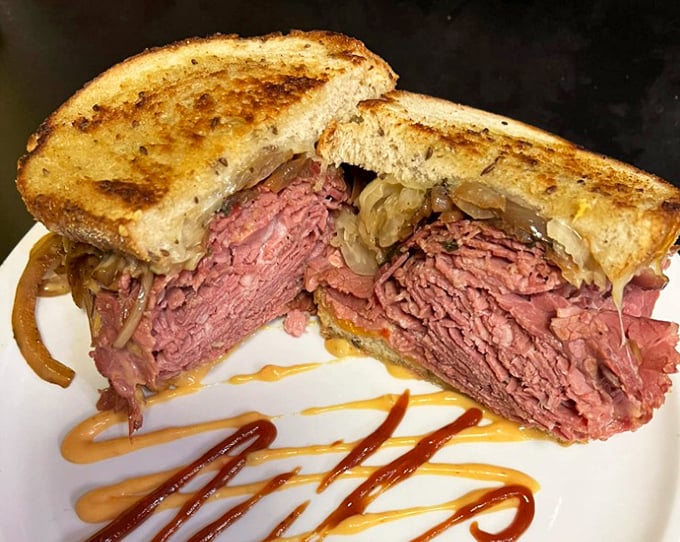 This pastrami mountain could make a New York deli owner weep with envy.