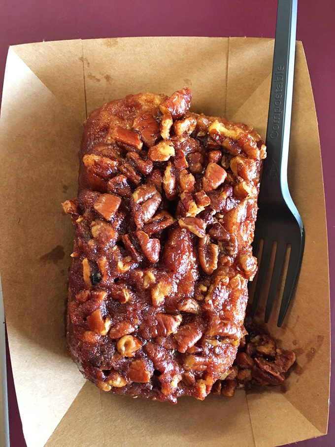 Pecan paradise on a plate. This isn't just a cinnamon roll topped with pecans&mdash;it's what breakfast dreams about when breakfast goes to sleep.