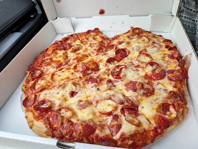 This pepperoni pizza doesn't need a filter – those perfectly curled cups of pepperoni creating little pools of flavor are Instagram-worthy all on their own.