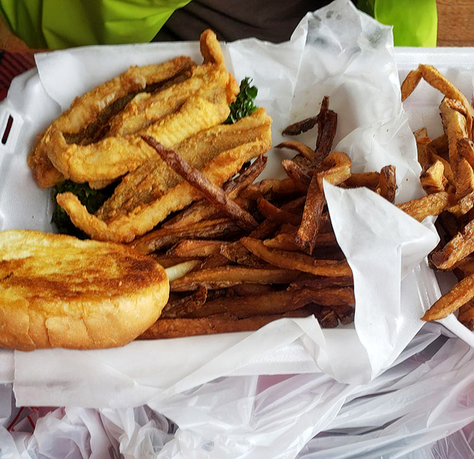 Perch this good is why Lake Erie fish have developed self-preservation instincts. Golden, crispy, and served with fries that could start their own fan club.