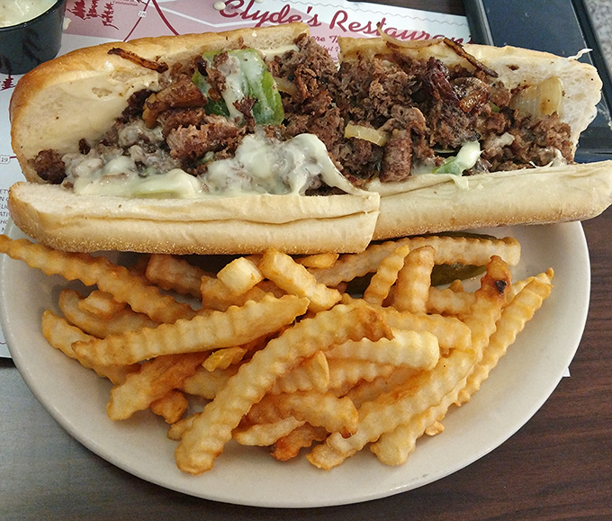That Philly cheesesteak isn't messing around&mdash;tender beef, melty cheese, and those perfectly crispy crinkle-cut fries are calling your name.