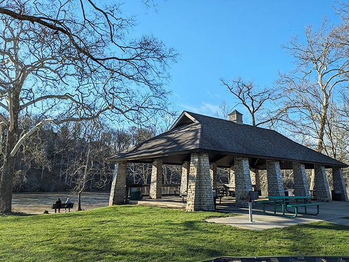 4. picnicThe rustic pavilion offers shelter from summer storms and the perfect backdrop for family reunions where nobody fights over politics.pavilion