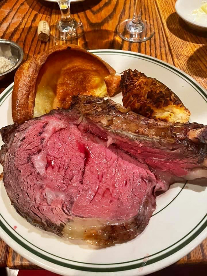 Behold the star of the show&mdash;prime rib so perfectly pink it should have its own Instagram account, accompanied by Yorkshire pudding that defies gravity.