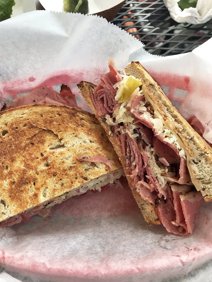 Not just a sandwich but a spiritual experience. This Reuben's perfect meat-to-kraut ratio would make even New Yorkers nod in respect.