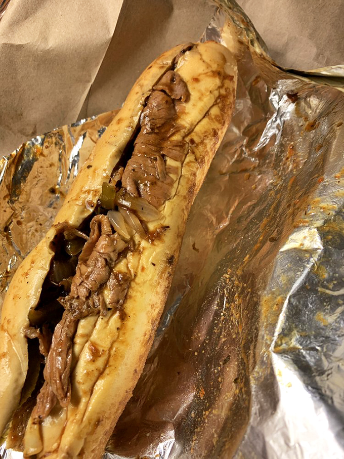 Behold the star attraction: roast beef so tender and juicy it makes other sandwiches question their life choices.